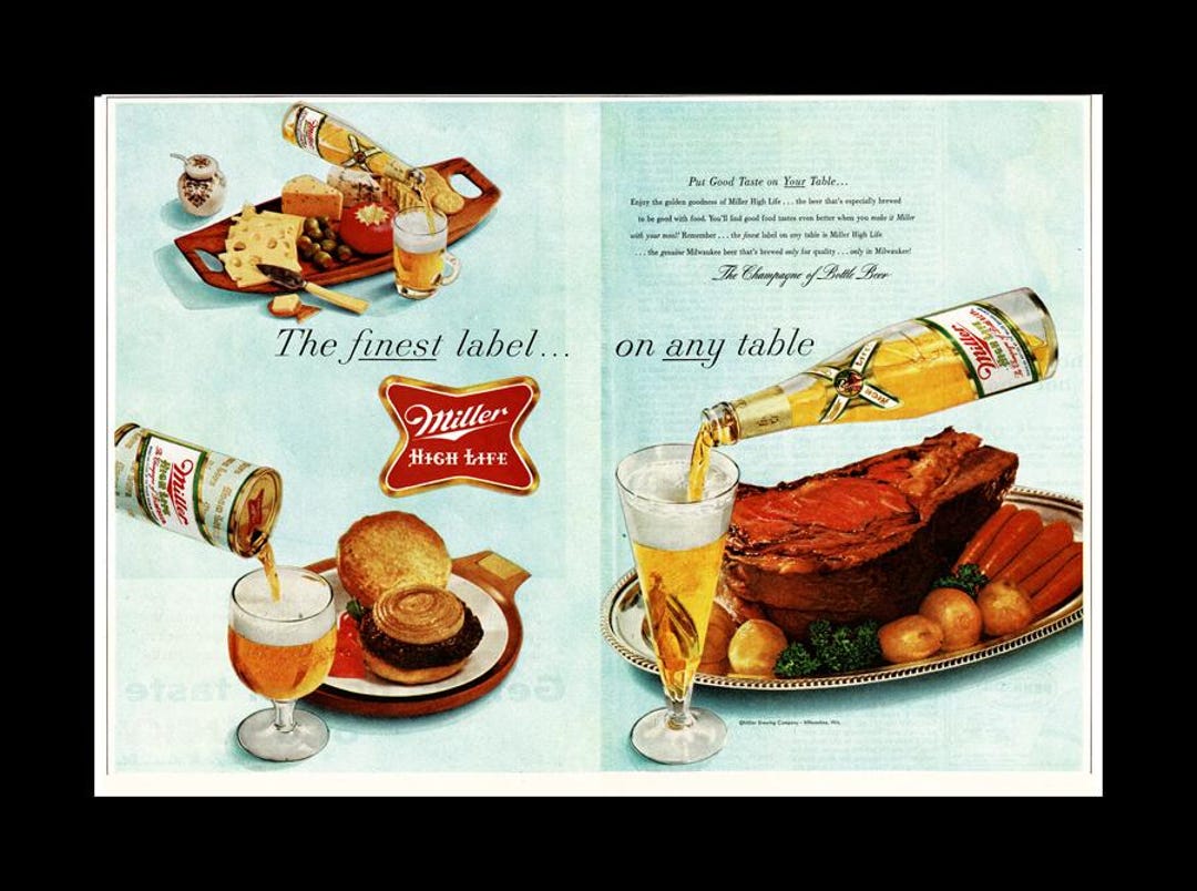 1950s Miller High Life Beer "finest Label on Any Table" Magazine Ad ...
