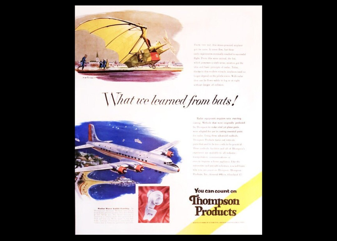 Retro 1953 Aviation Artwork Thompson Products Magazine Ad - Etsy