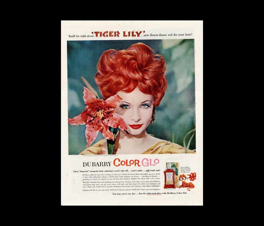 1959 Du Barry Color Glo "tiger Lily" Beauty Magazine Ad - Etsy
