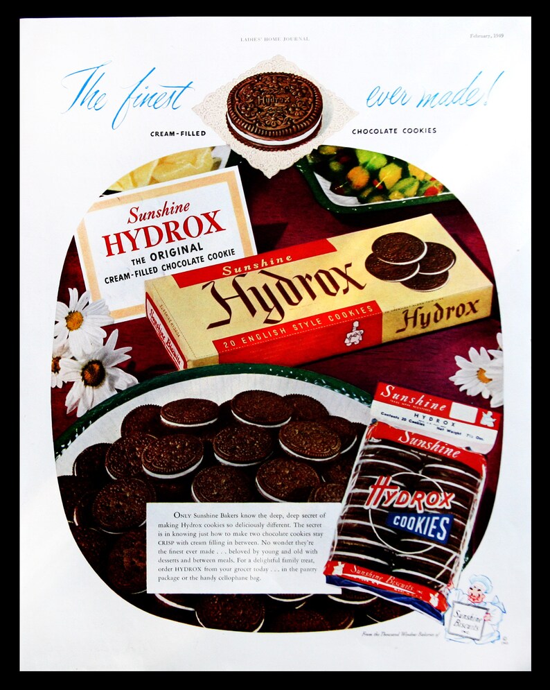 1949 Hydrox Cookies Magazine Ad - Etsy