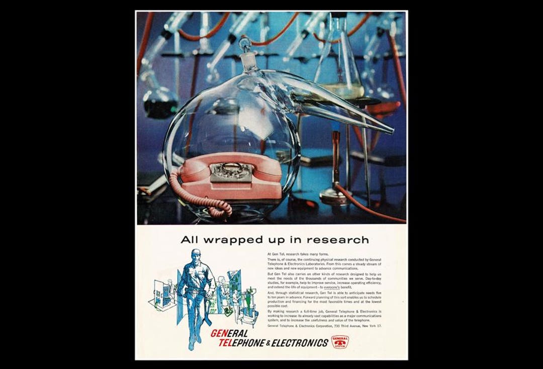 1961 General Telephone Pink Telephone Retro Original Magazine Ad, Gen ...
