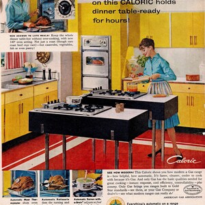 1961 Caloric Gas Range/stove Magazine Ad, Retro Kitchen Appliances - Etsy