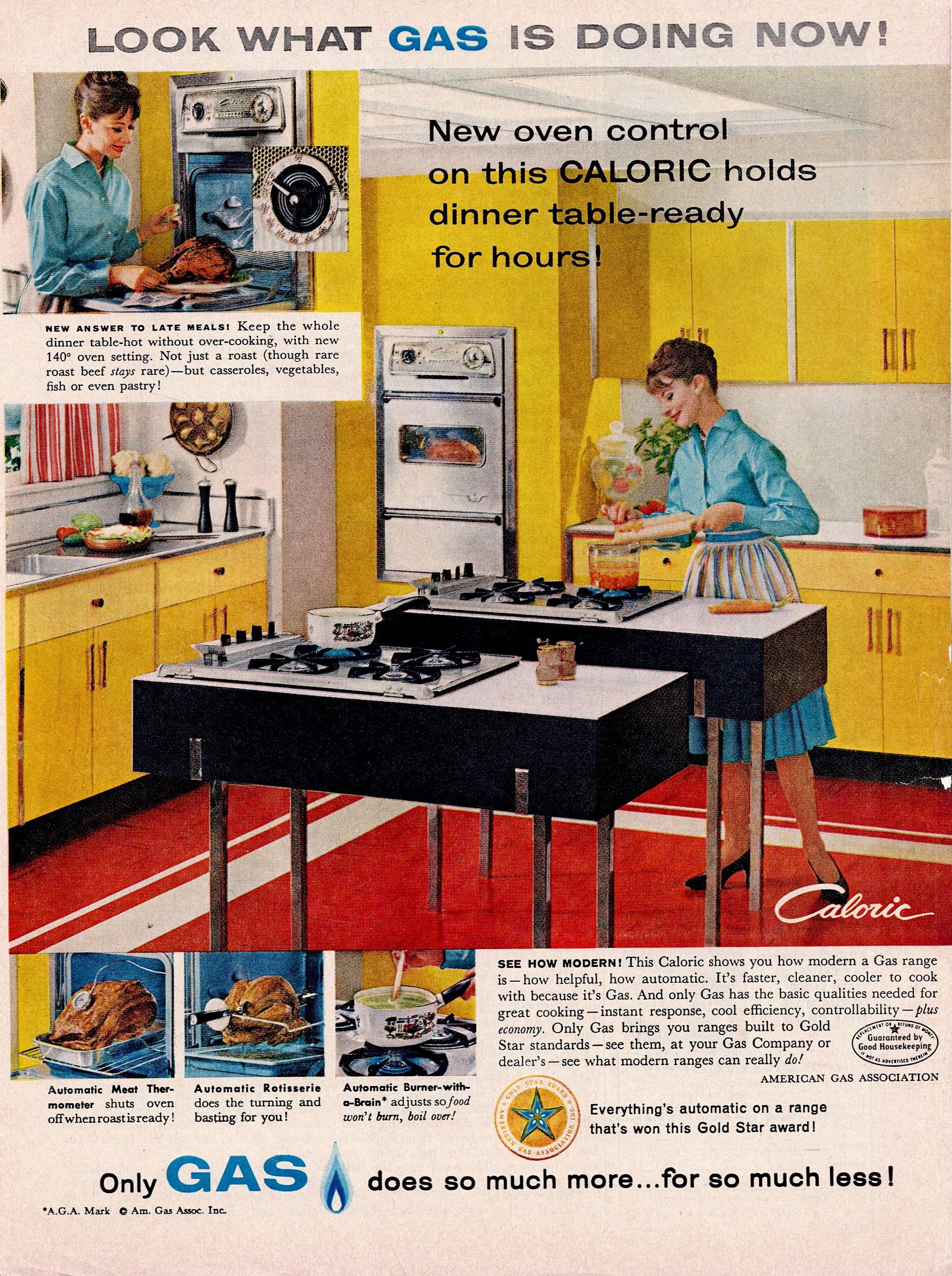 1961 Caloric Gas Range/stove Magazine Ad, Retro Kitchen Appliances - Etsy
