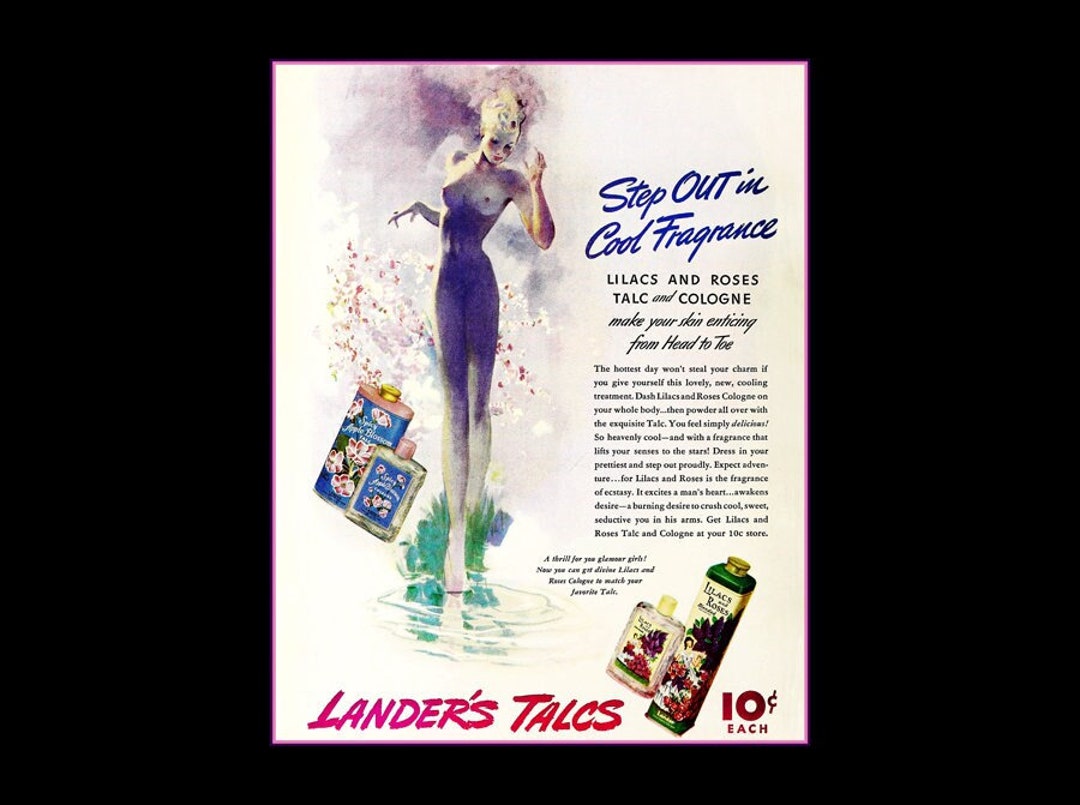 1920s Lander's Talc Beauty Powder Cosmetics Poster Art Print Beauty ...