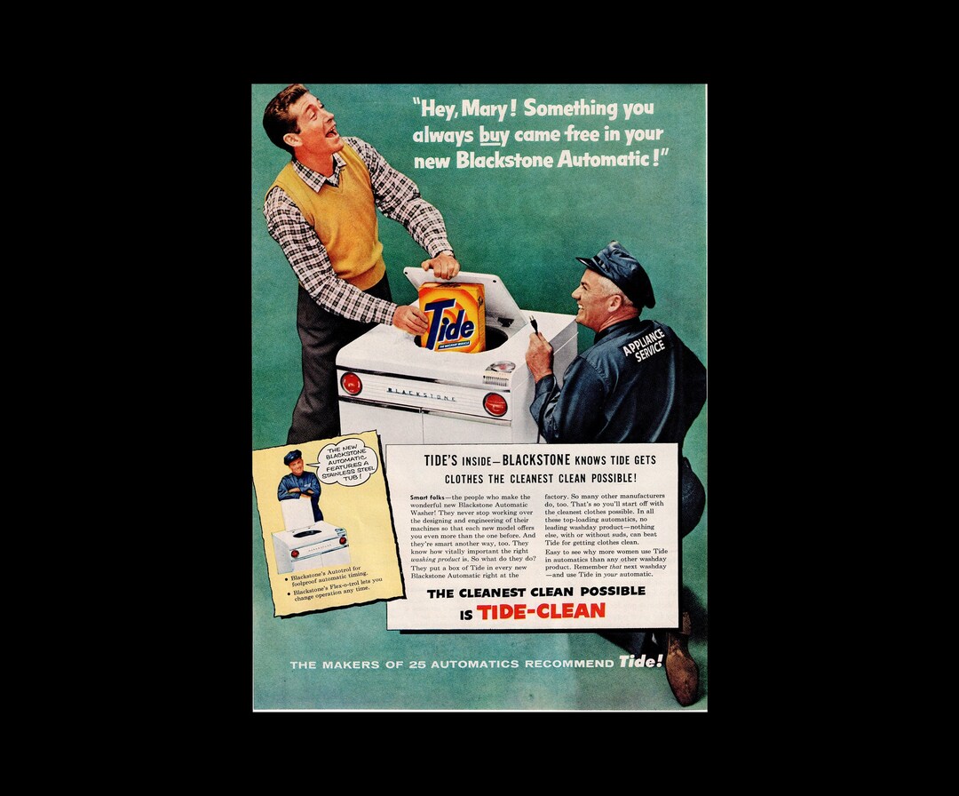 1956 Tide Laundry Soap Magazine Ad - Etsy