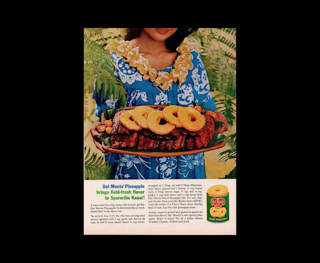 1962 Del Monte Hawaiian Pineapple Magazine Ad, Spareribs Kauai, Recipe ...