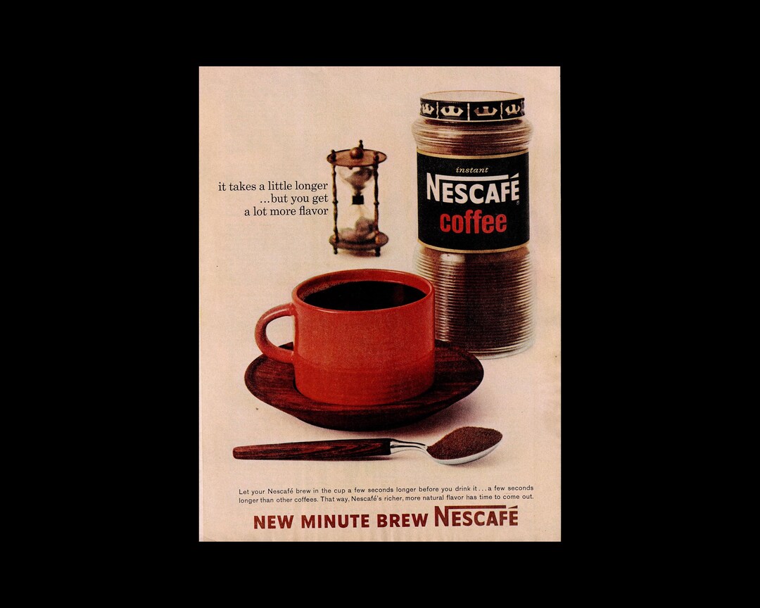 1963 Nescafé Instant Coffee Magazine Ad - Etsy