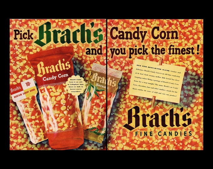1948 Brach's Candy Corn Halloween Magazine Ad - Etsy
