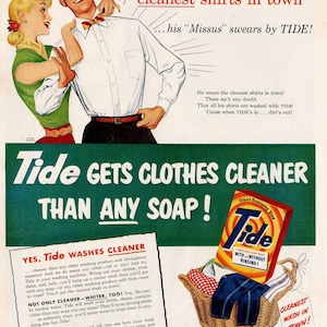 Retro 1951 Tide Proctor & Gamble Magazine Ad - Etsy