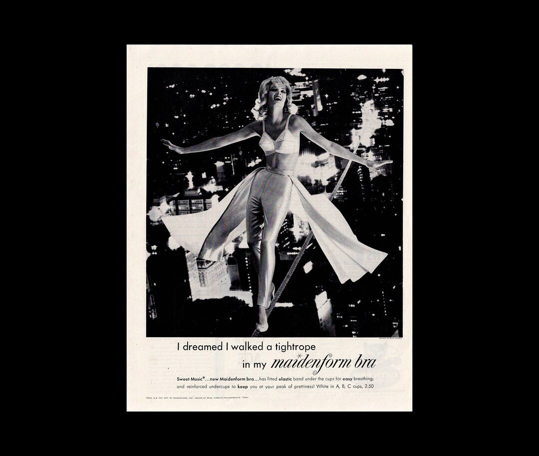 1961 Maidenform Bra tight Rope Fashion Magazine Ad - Etsy