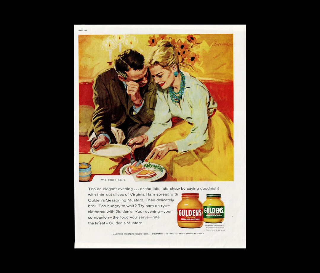1960 Gulden's Mustard Magazine Ad, Condiments - Etsy