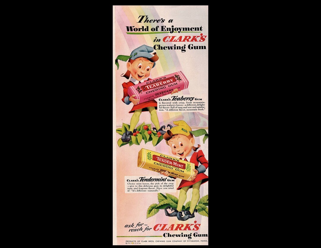 1942 Clark's Chewing Gum Candy Magazine Ad - Etsy