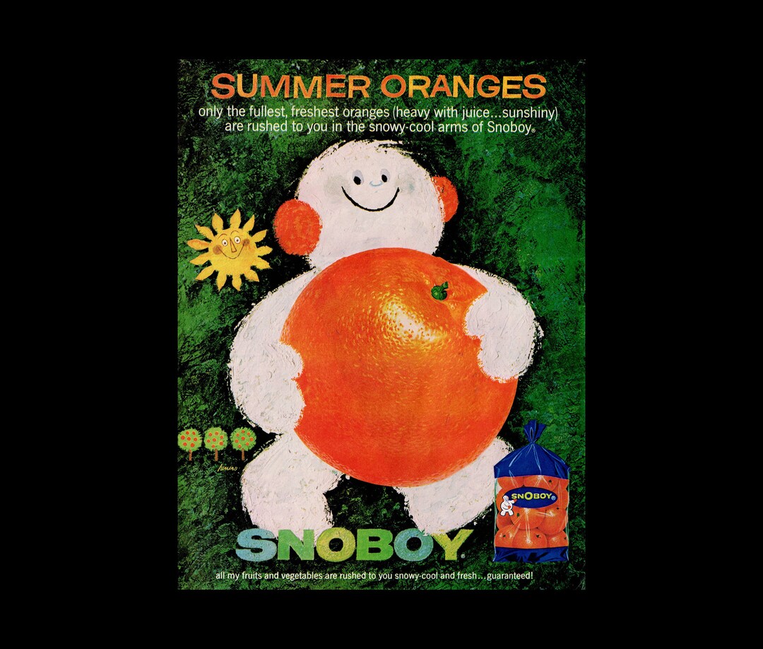 1961 Snoboy Summer Oranges Magazine Ad - Etsy