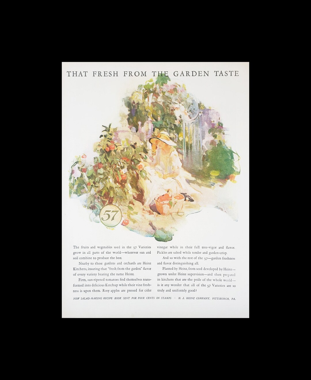 1925 Heinz 57 Magazine Ad, That Fresh From the Garden Taste - Etsy