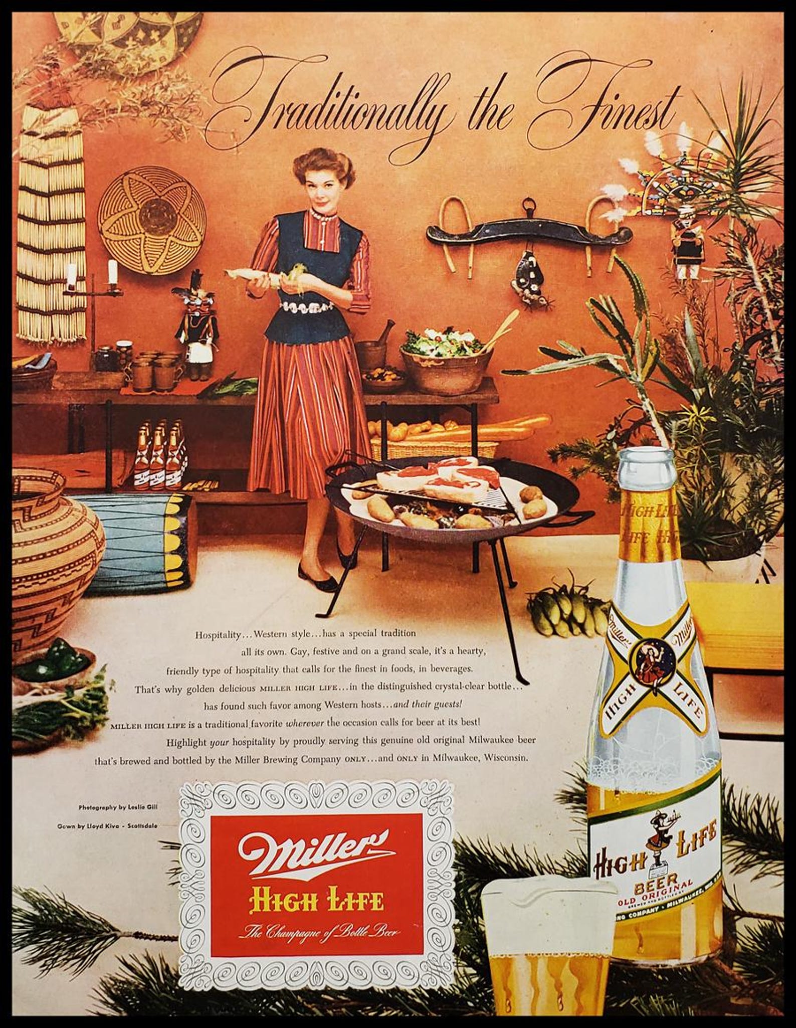 1952 Miller High Life Beer "western Style" Retro Magazine Ad, Milwaukee ...