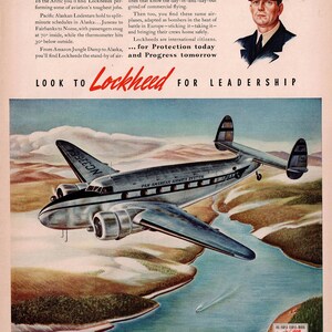 1941 Lockheed Pan American Loadstar Model 18 Magazine Ad - Etsy