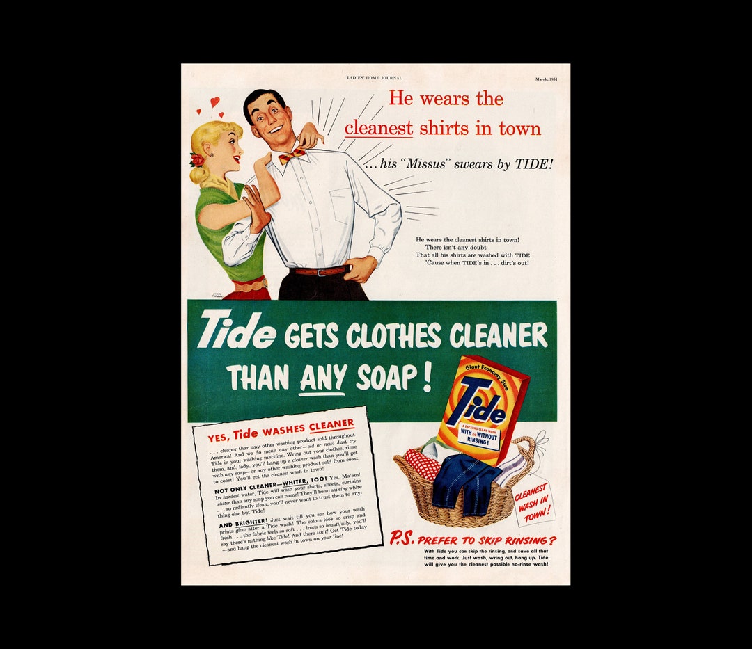 Retro 1951 Tide Proctor & Gamble Magazine Ad - Etsy