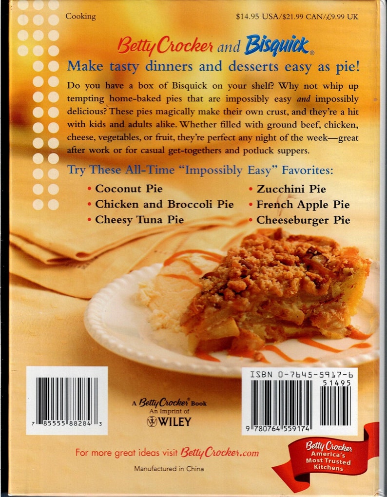 Bisquick Impossibly Easy Pies Cookbook: Pie That Magically - Etsy