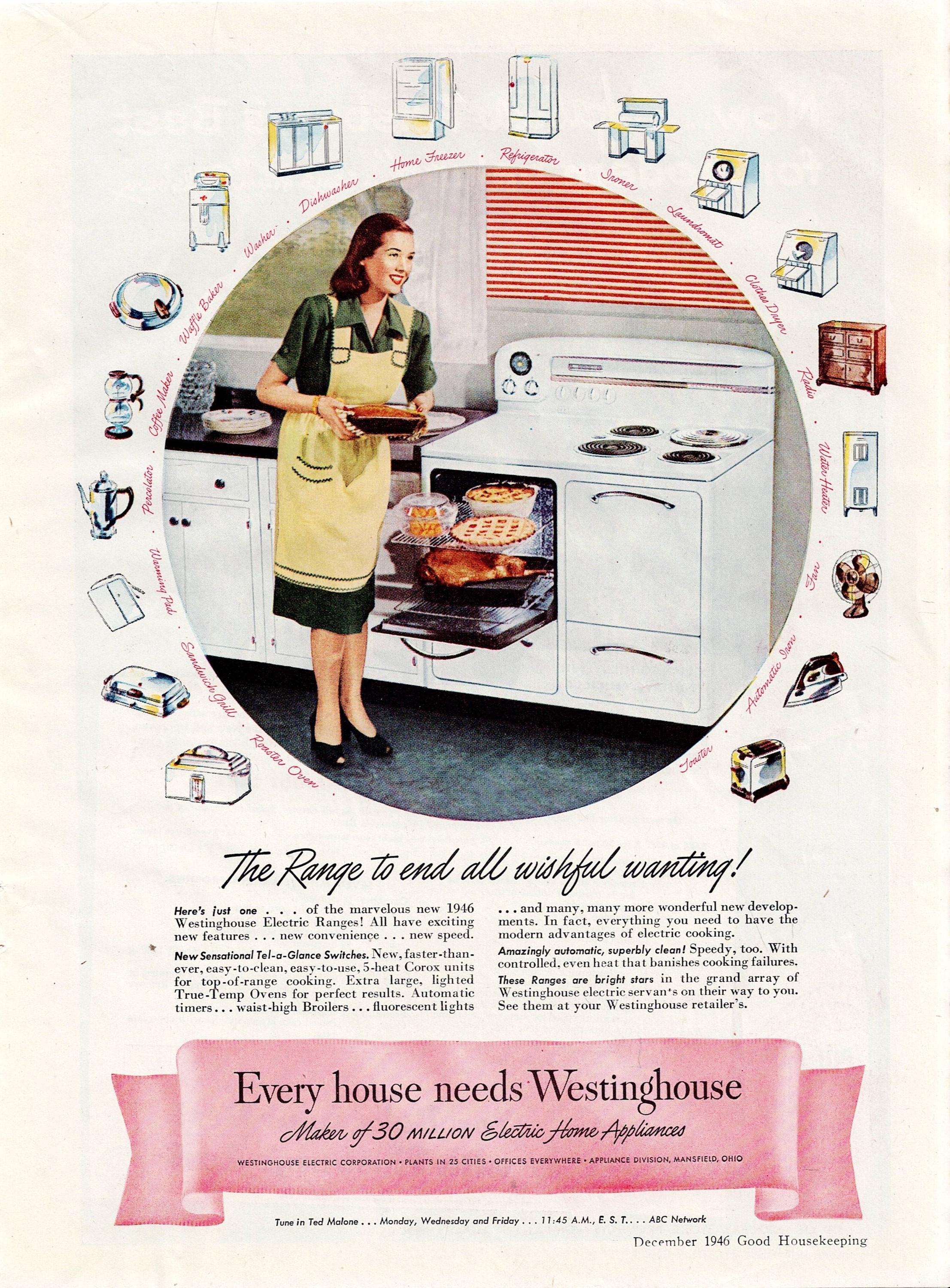 1946 Westinghouse Electric Range Appliances Magazine Ad - Etsy