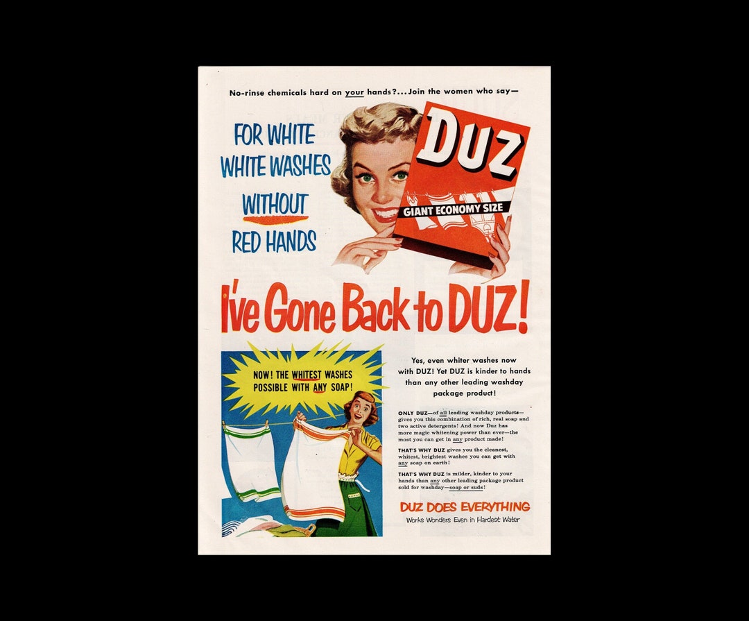 Retro 1951 Duz Detergent Magazine Ad - Etsy
