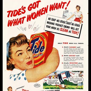 1949 Tide Proctor & Gamble Retro Laundry Detergent Magazine Ad - Etsy