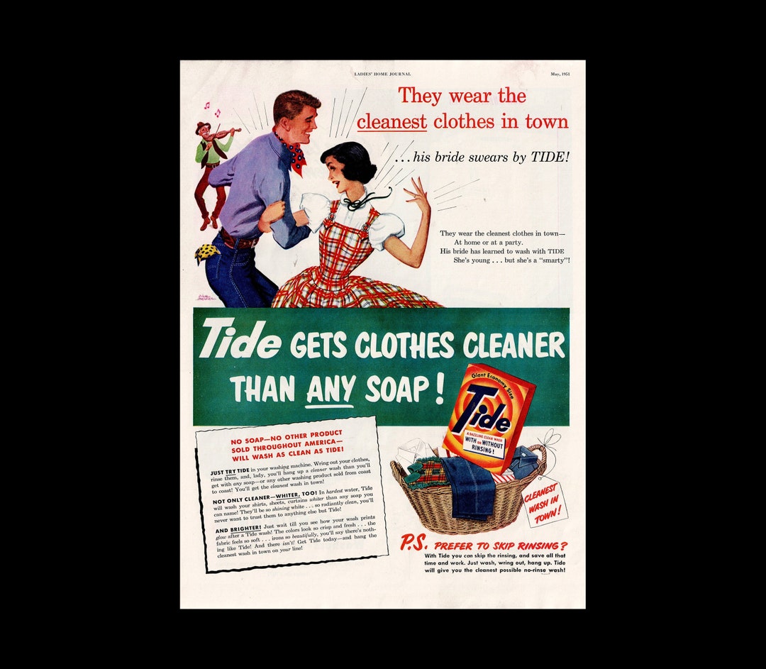 1951 Tide Proctor & Gamble Retro Magazine Ad - Etsy