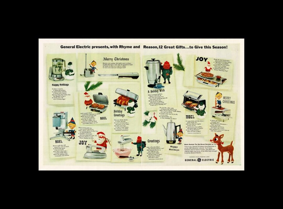 1964 Rudolph the Red Nosed Reindeer General Electric Christmas Holiday ...