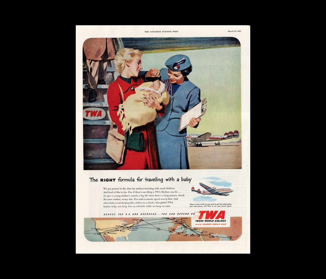 Retro 1952 TWA Magazine Ad Trans World Airways - Etsy