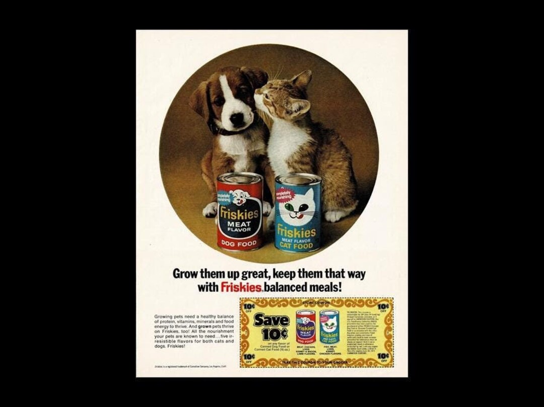 1971 Friskies Cat & Dog Pet Food Magazine Ad - Etsy