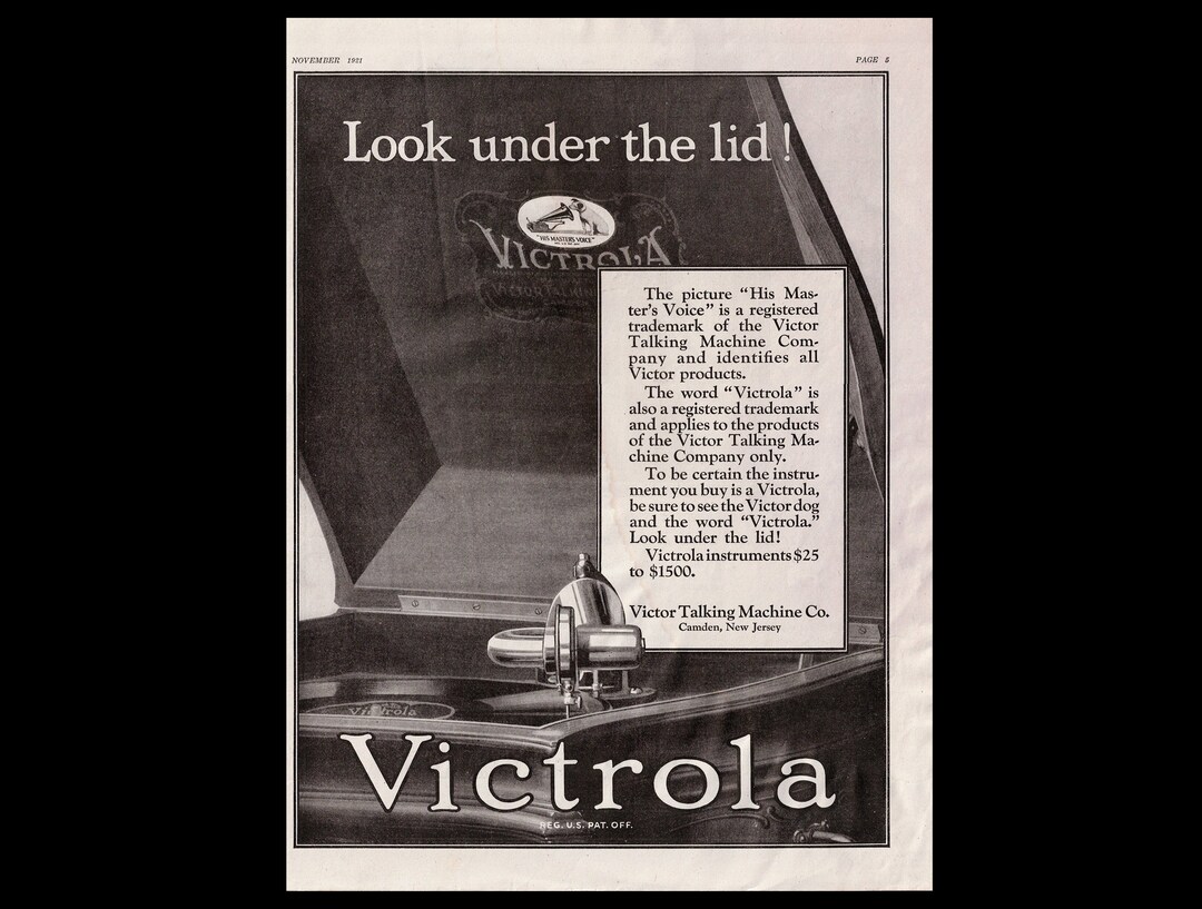 1921 Victor Victrola Talking Machine Magazine Ad - Etsy