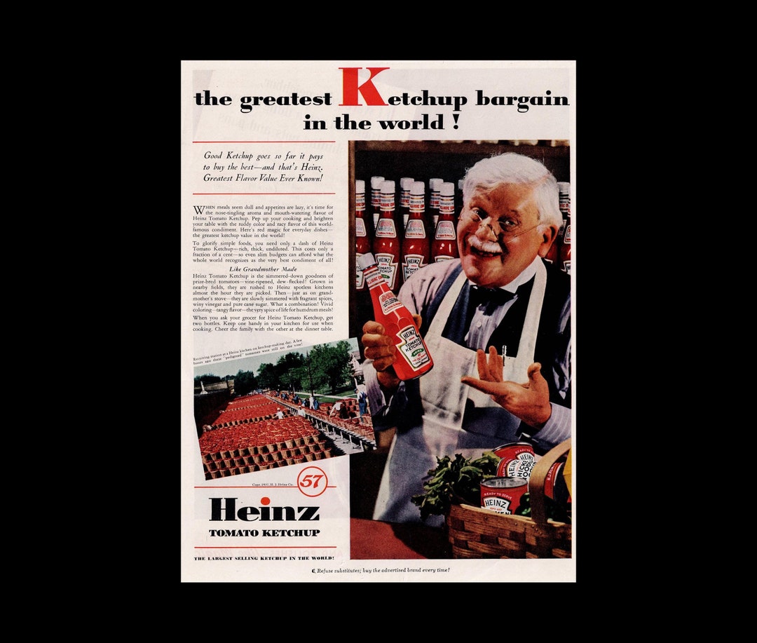 1937 Heinz Ketchup "heinz Ketchup-making Day" Magazine Ad - Etsy