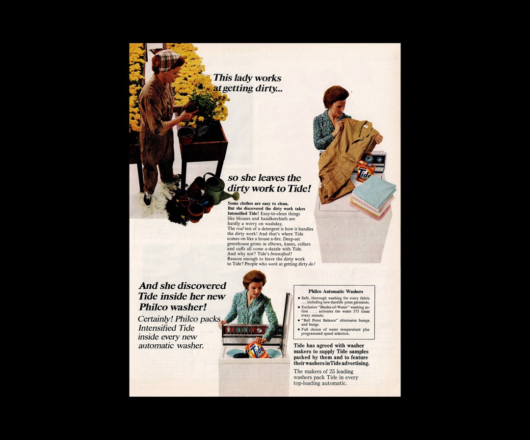 1967 Tide Proctor & Gamble Detergent Retro Magazine Ad, Laundry Room ...