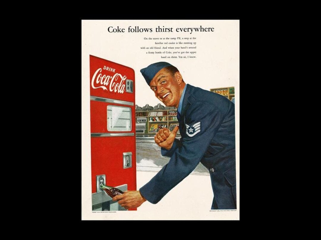 1952 Coca-cola Coke "camp PX Soldier" Magazine Ad - Etsy