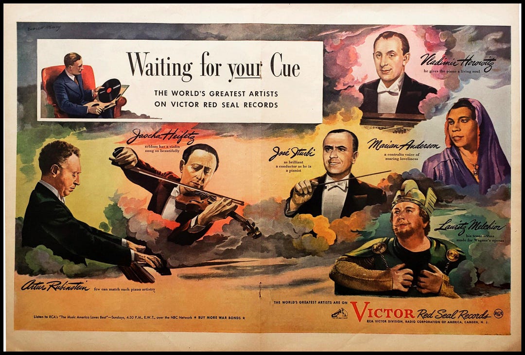 1944 Victor Red Seal Records RARE Magazine Ad - Etsy