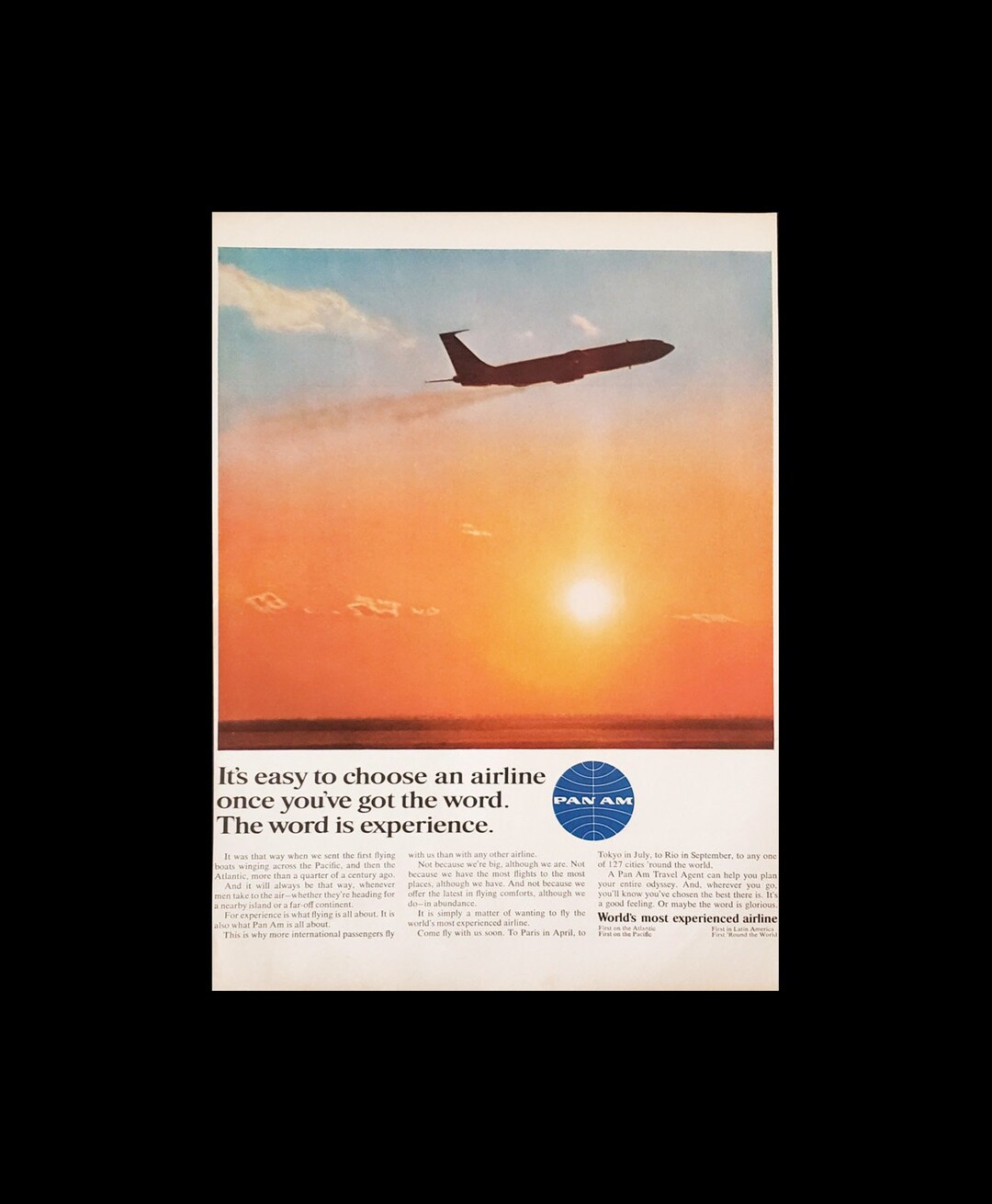 1966 Pan American Magazine Ad, Pan Am - Etsy
