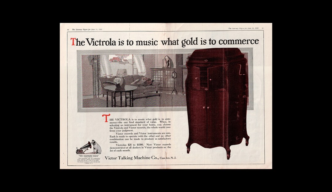 1921 Victor Victrola Talking Machine Magazine Ad - Etsy