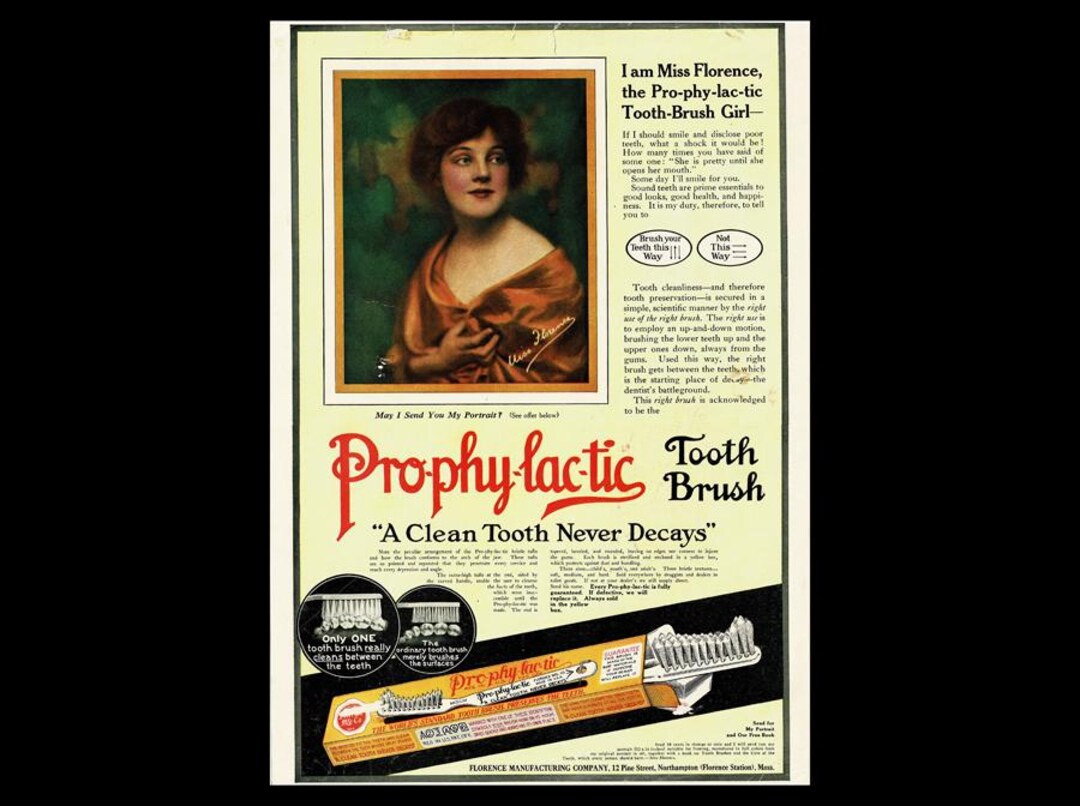 1913 Prophylactic Tooth Brush "miss Florence" Magazine Ad, Tooth Paste ...
