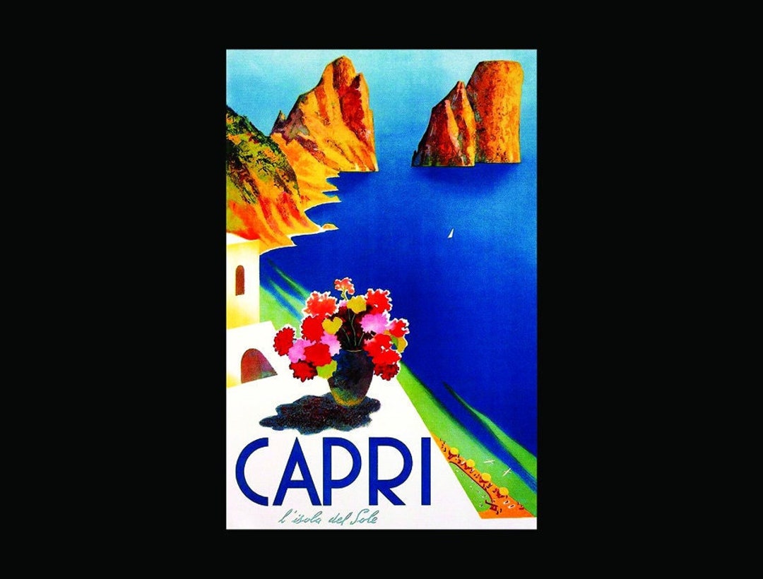 Capri Italy Travel Poster Retro Poster Art Print - Etsy