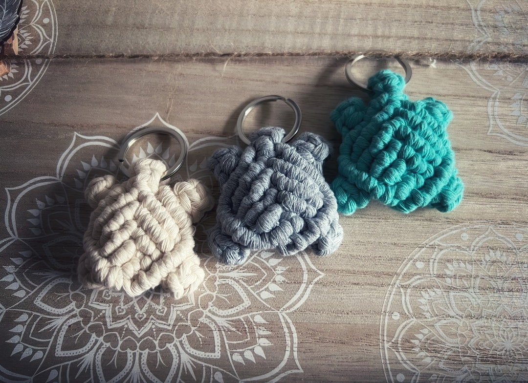 Macrame Boho Keychain Turtle Animals Gift Idea Gift Birthday Souvenir ...