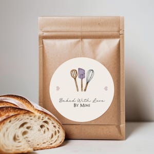 Custom Bakery Stickers | Small Business Bakery | Baked With Love Label ...