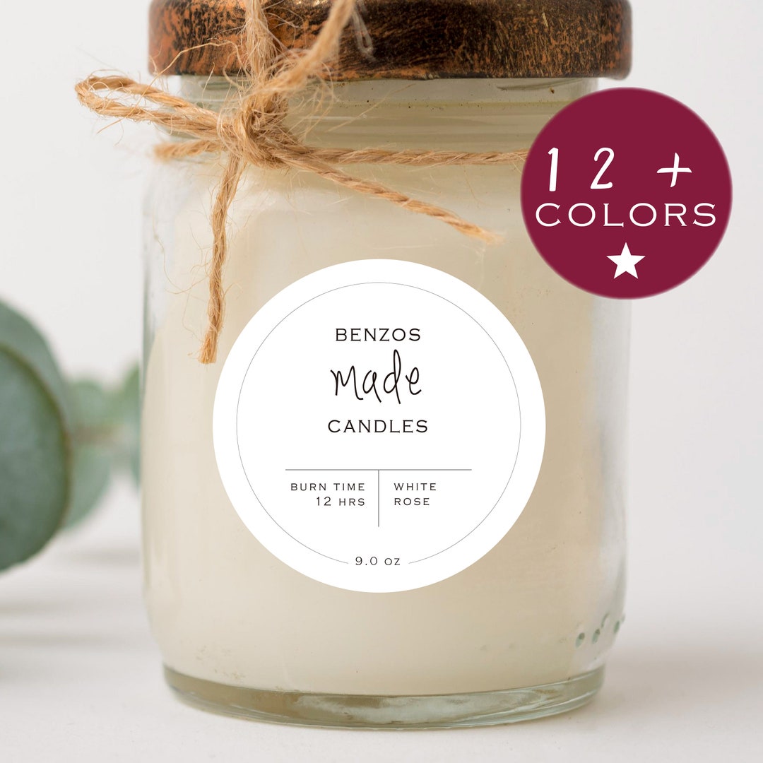 Round Candle Label - Minimalist | Personalized Candle Label | DIY Label ...