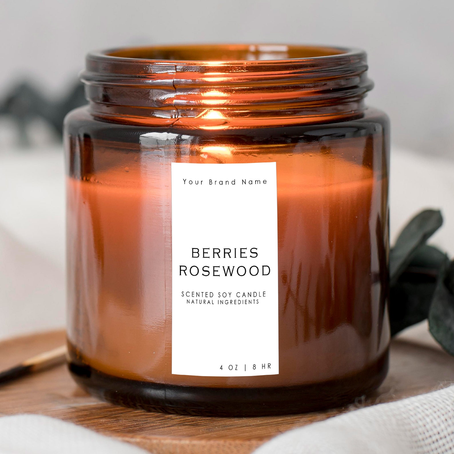 Custom Candle Label Sticker Minimalist Candle Sticker - Etsy