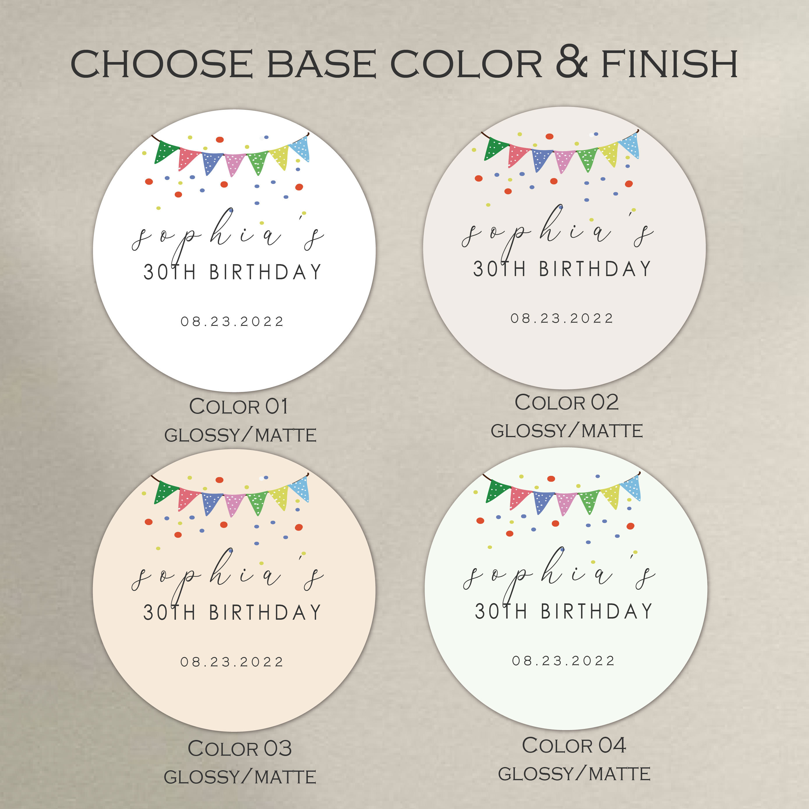 Custom Birthday Labels Personalized Birthday Stickers - Etsy
