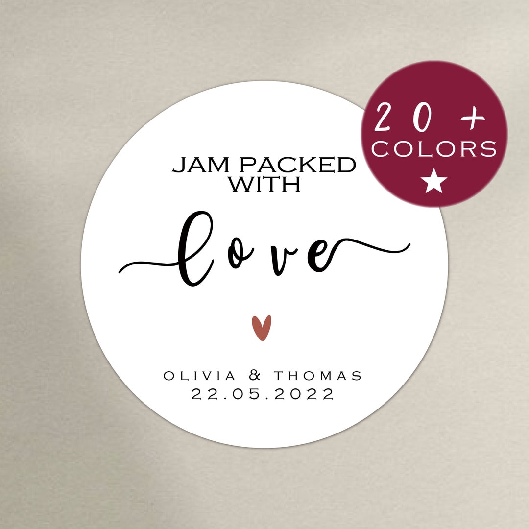 Wedding Jam Labels Packed With Love Jam Labels Wedding - Etsy