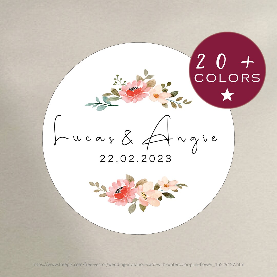 Floral Wedding Stickers | Blush Pink Wedding Favor Stickers | Wedding ...