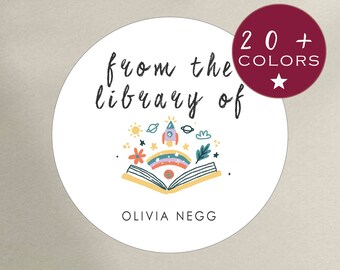 Custom Library Labels Cozy Library Stickers From the Library of Ex ...