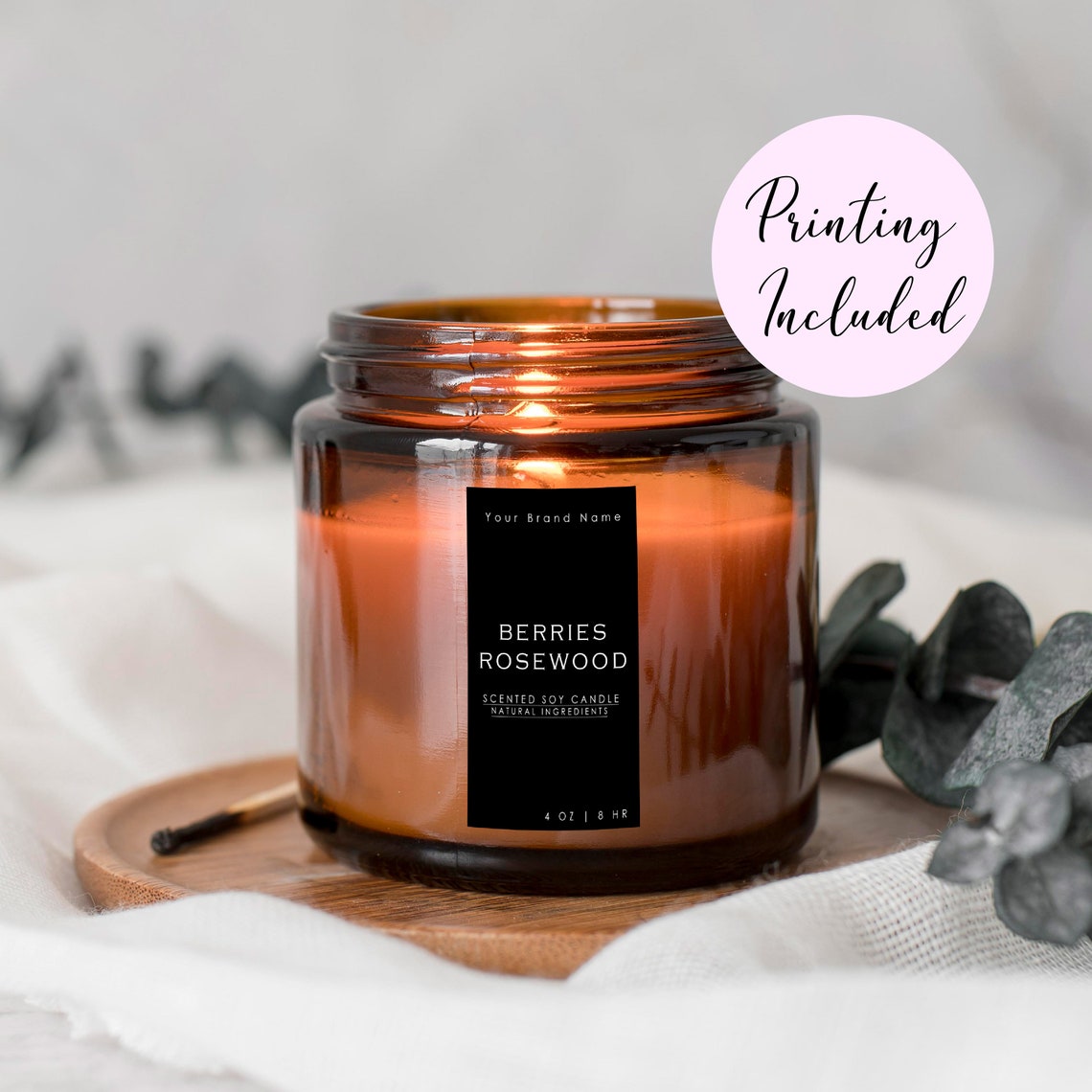 Custom Candle Label Sticker Minimalist Candle Sticker - Etsy