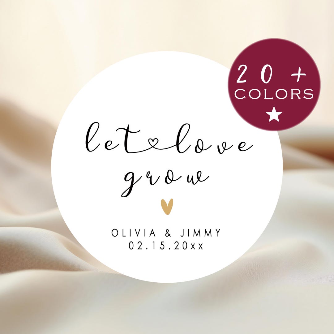 Succulent Wedding Favor Labels | Let Love Grow Stickers | Wedding ...
