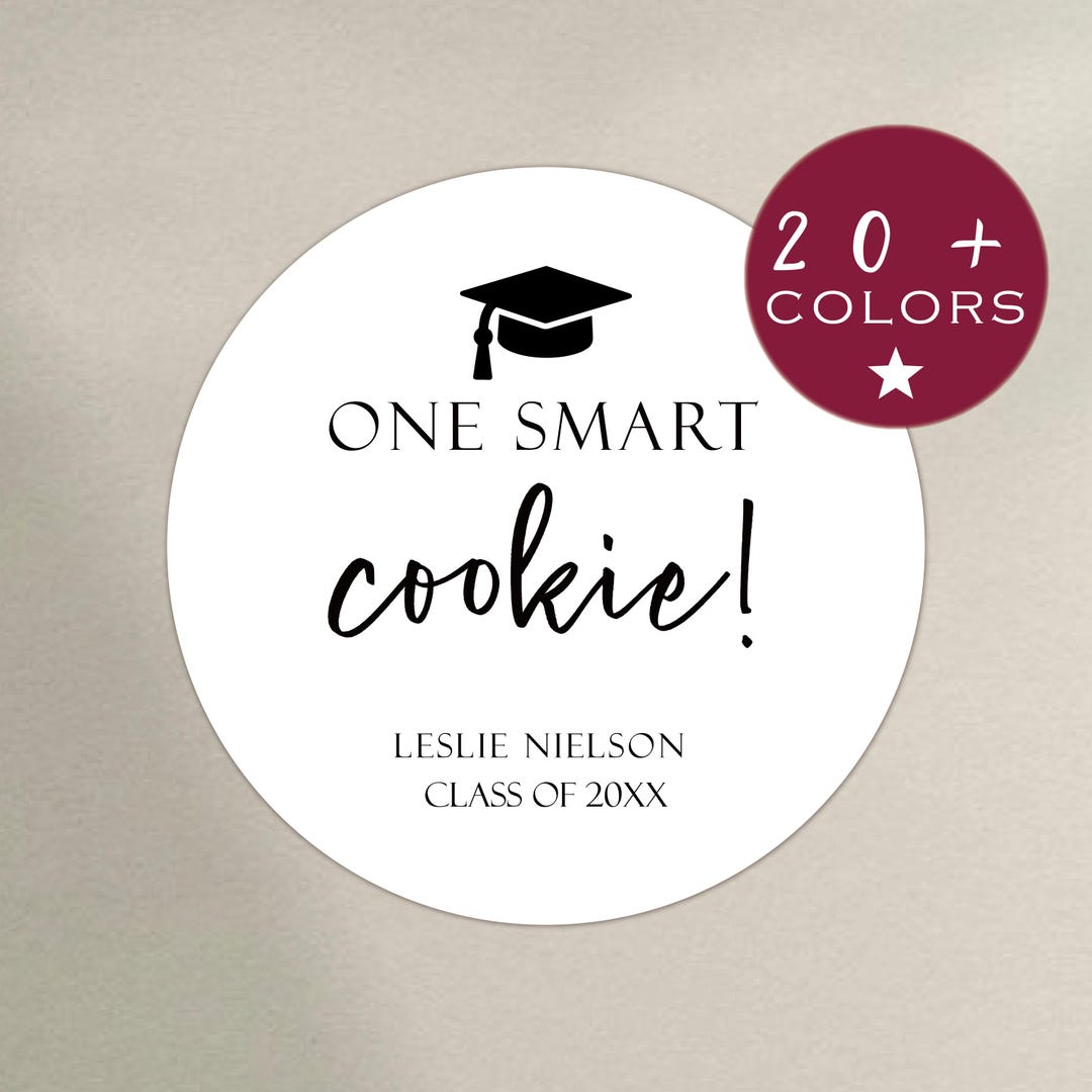 One Smart Cookie Sticker | Personalized Graduation Party Favor Label ...