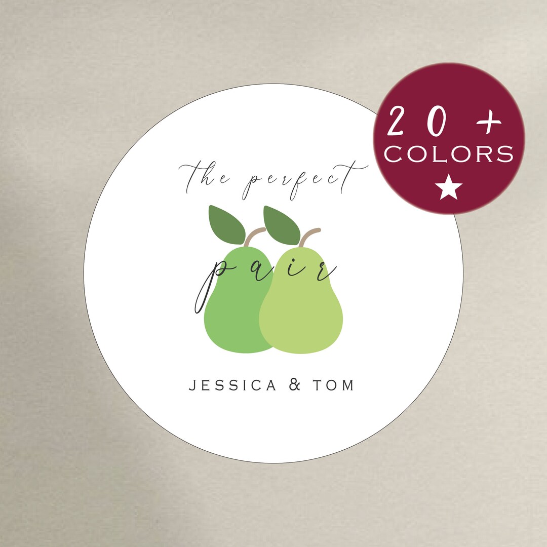 Wedding Favor Stickers | Perfect Pair Favor Labels | Personalized ...